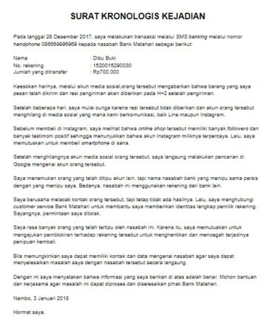 Contoh Surat Kronologis Kejadian dan Cara Membuatnya